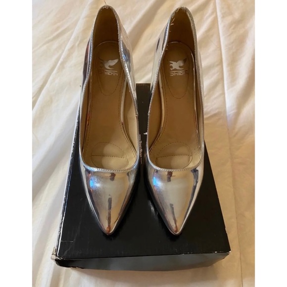 Shiekh | Shoes | Shiekh Metallic Silver Pump Heels Shoes High Heels ...